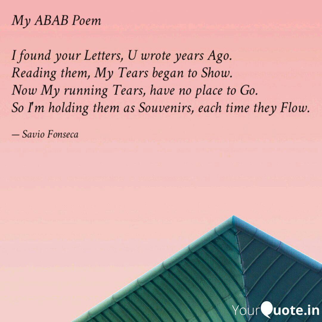 My ABAB Poem I Found You Quotes Writings By Savio Fonseca