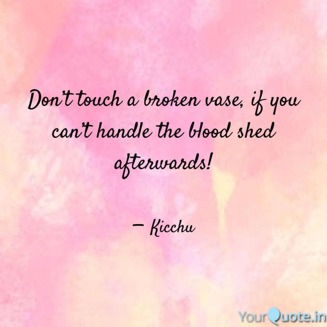 Don T Touch A Broken Vase Quotes And Writings By Krishna Agrawal Yourquote